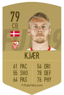 Simon Kjær FIFA 19 Rating, Card, Price
