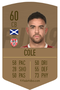 Darren Cole FIFA 19 Rating, Card, Price