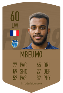 Bryan Mbeumo FIFA 19 Rating, Card, Price