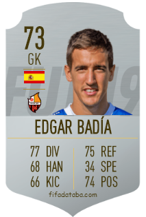 Edgar Badía Guardiola FIFA 19 Rating, Card, Price