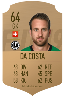David Da Costa FIFA 19 Rating, Card, Price