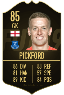 Jordan Pickford FIFA 19 Rating, Card, Price