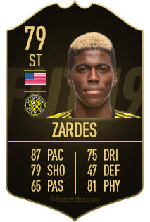 Gyasi Zardes FIFA 19 Rating, Card, Price