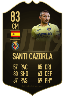 Santiago Cazorla González FIFA 19 Rating, Card, Price