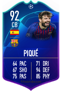 Gerard Piqué Bernabeu FIFA 19 Rating, Card, Price