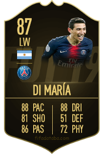 Ángel Di María FIFA 19 Rating, Card, Price