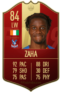 Wilfried Zaha FIFA 19 Rating, Card, Price