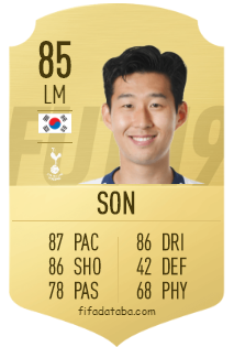 Heung Min Son FIFA 19 Rating, Card, Price