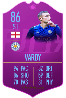 Jamie Vardy FIFA 19 Rating, Card, Price