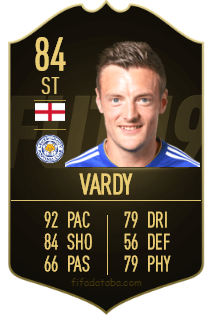 Jamie Vardy FIFA 19 Rating, Card, Price