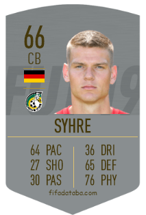 Anthony Syhre FIFA 19 Rating, Card, Price