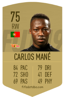 Carlos Manuel Cardoso Mané FIFA 19 Rating, Card, Price