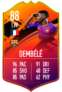 Ousmane Dembélé FIFA 19 Rating, Card, Price