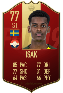 Alexander Isak FIFA 19 Rating, Card, Price