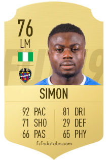 Moses Simon FIFA 19 Rating, Card, Price