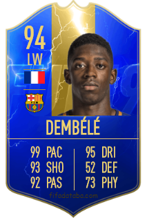 Ousmane Dembélé FIFA 19 Rating, Card, Price