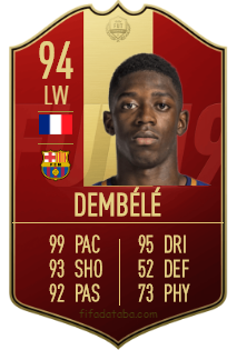 Ousmane Dembélé FIFA 19 Rating, Card, Price