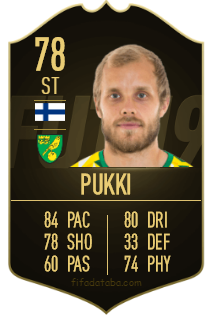 Teemu Pukki FIFA 19 Rating, Card, Price
