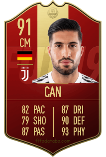 Emre Can FIFA 19 Rating, Card, Price