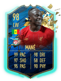 Sadio Mané FIFA 20 Rating, Card, Price