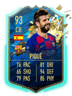 Gerard Piqué Bernabeu FIFA 20 Rating, Card, Price