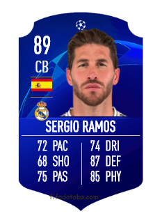 Sergio Ramos García FIFA 20 Rating, Card, Price