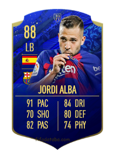 Jordi Alba Ramos FIFA 20 Rating, Card, Price