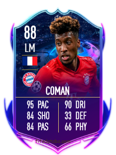 Kingsley Coman FIFA 20 Rating, Card, Price