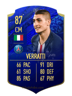 Marco Verratti FIFA 20 Rating, Card, Price