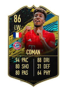 Kingsley Coman FIFA 20 Rating, Card, Price