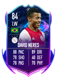 David Neres Campos FIFA 20 Rating, Card, Price