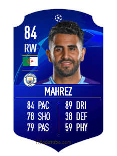 Riyad Mahrez FIFA 20 Rating, Card, Price