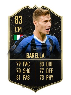Nicolò Barella FIFA 20 Rating, Card, Price