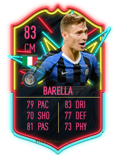 Nicolò Barella FIFA 20 Rating, Card, Price