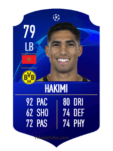 Achraf Hakimi FIFA 20 Rating, Card, Price