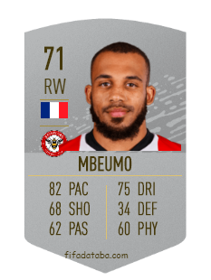 Bryan Mbeumo FIFA 20 Rating, Card, Price