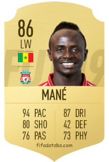 Sadio Mané FIFA 19 Rating, Card, Price