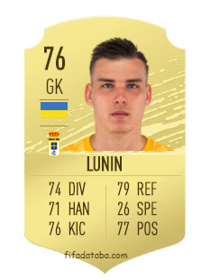 Andriy Lunin FIFA 20 Rating, Card, Price