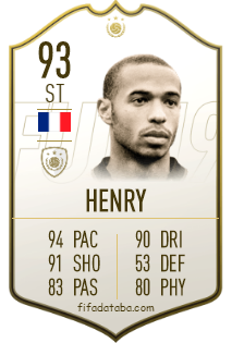 Thierry Henry FIFA 19 Rating, Card, Price