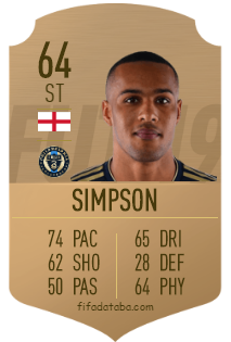 Jay Simpson FIFA 19 Rating, Card, Price